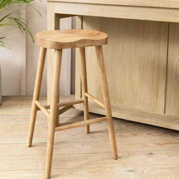 Solid Ash Bar Stool - Eclectic Homewares